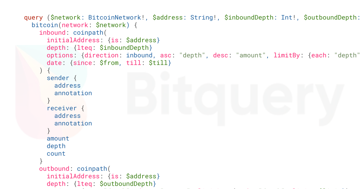 BTC money flow - Blockchain Data API