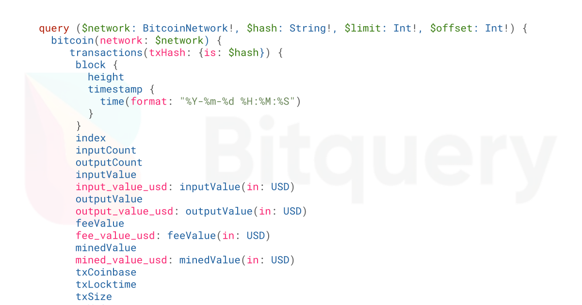 Details of Bitcoin Transaction - Blockchain Data API