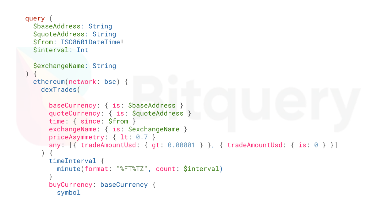 Get price token to show tradingview chart - Blockchain Data API