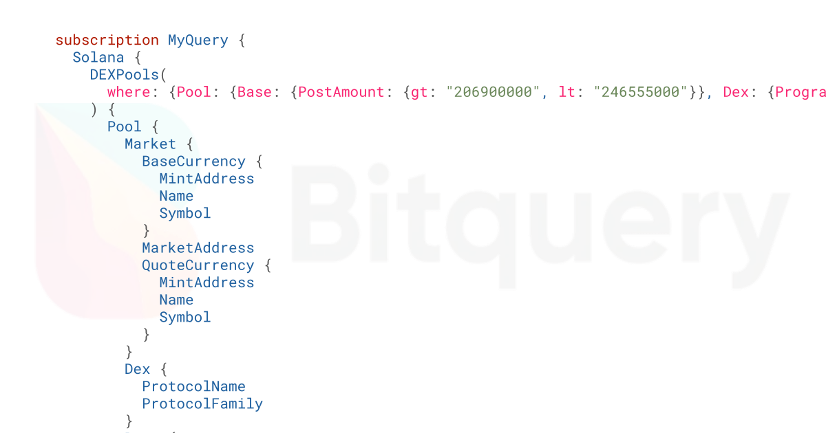 Pump Fun Tokens between 95% and 100% bonding curve progress - Blockchain Data API