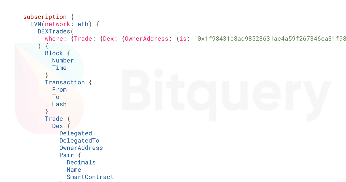 Realtime Uniswap V3 Trades - Blockchain Data API
