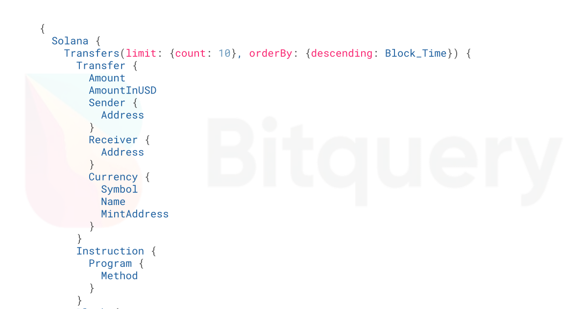 Solana transfers - Blockchain Data API