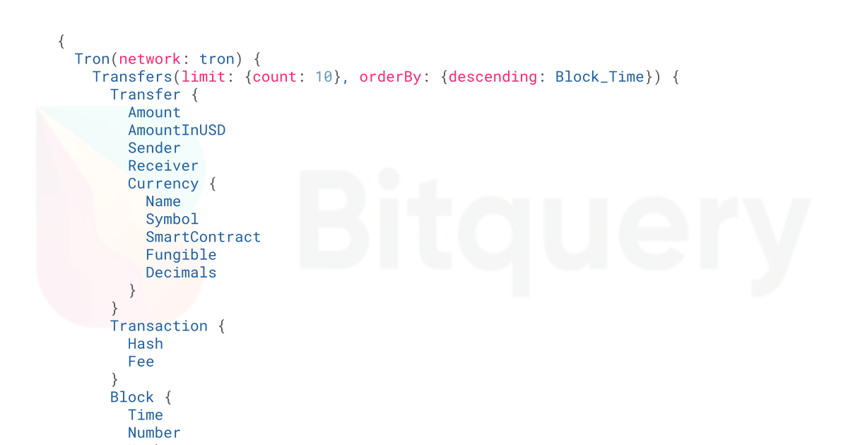 Tron transfer - Blockchain Data API