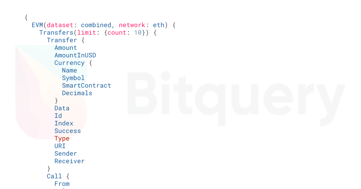 ethereum transfers - Blockchain Data API