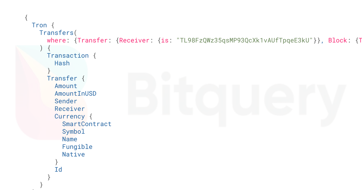 inflow of USDT on Tron - Blockchain Data API