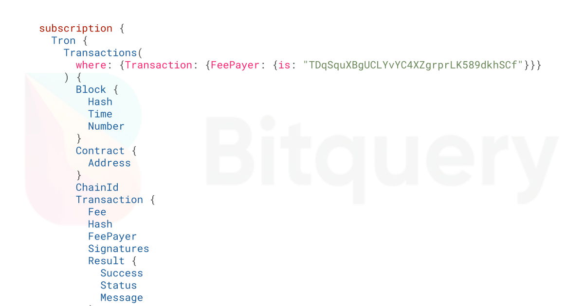 monitor TRX address transactions - Blockchain Data API